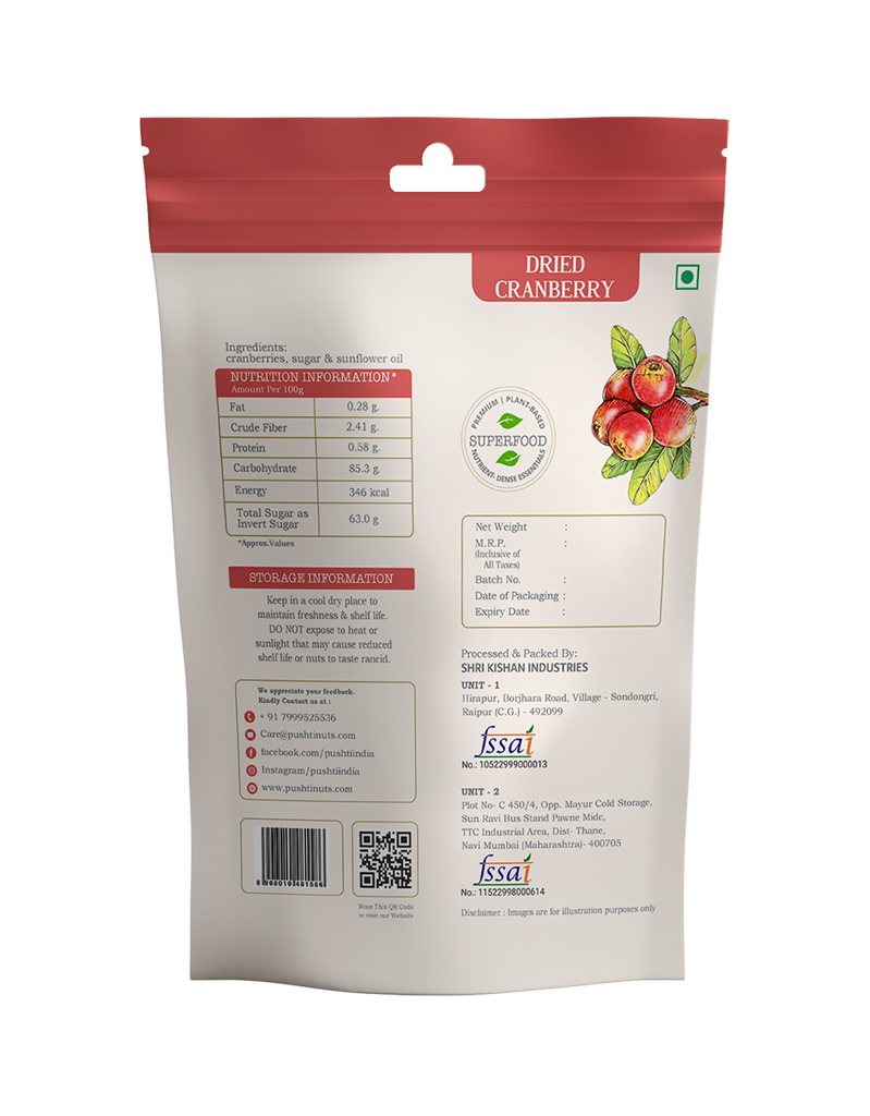 Pushti Dried Cranberries – Pushti Nuts